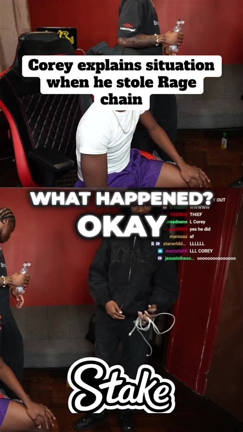 Corey Explains Chain Theft Incident On Live Stream Tiktok