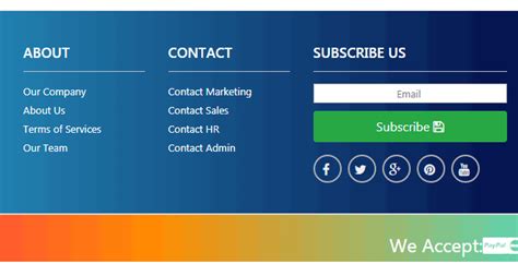 Bootstrap Footers To Use In Your Projects