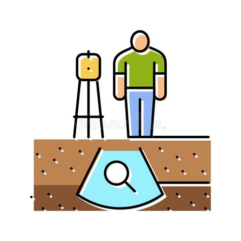 Geotechnical Study Mining Color Icon Vector Illustration Stock