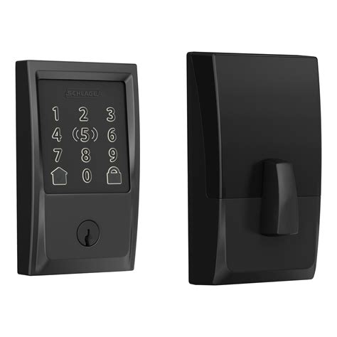 schlage encode plus century matte black smart lock electronic deadbolt with wifi bluetooth