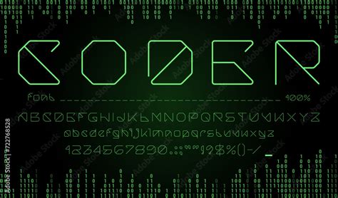 digital sci fi tech font code type futuristic typeface english alphabet with sharp edges