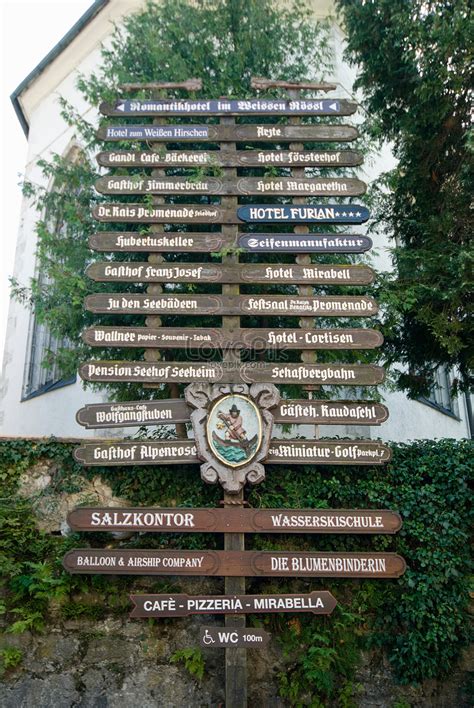 세인트 볼프강 도로 표지판 오스트리아 사진 무료 다운로드 Lovepik