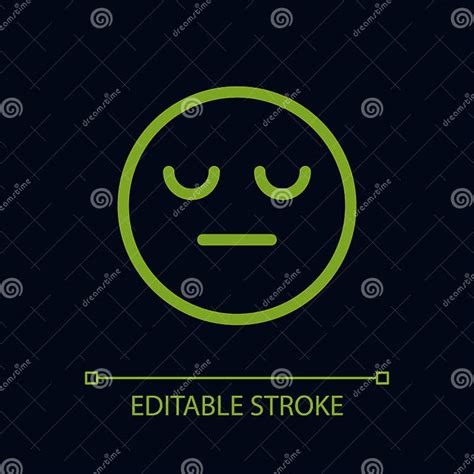 Sleepy Face Emoji Pixel Perfect Color Linear Ui Icon For Dark Theme Stock Vector Illustration