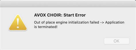Out Of Place Engine Initialization Failed