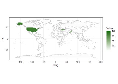 Tidyverse Creating A Global Choropleth Map For Only A Selection Of Countries In R Using Maps