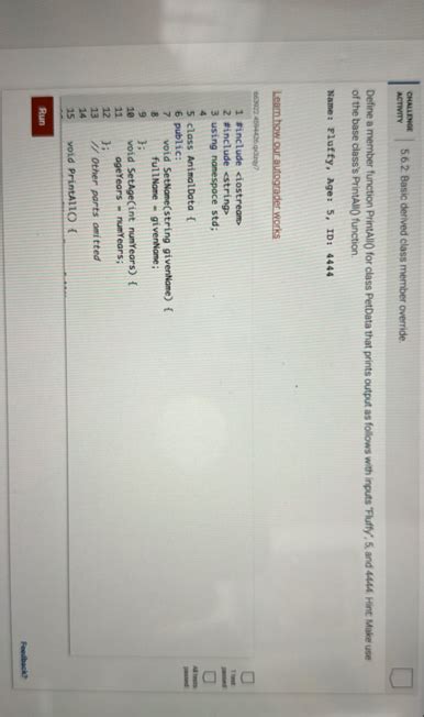 Solved Challineoeactwity562 Basic Derived Class Member