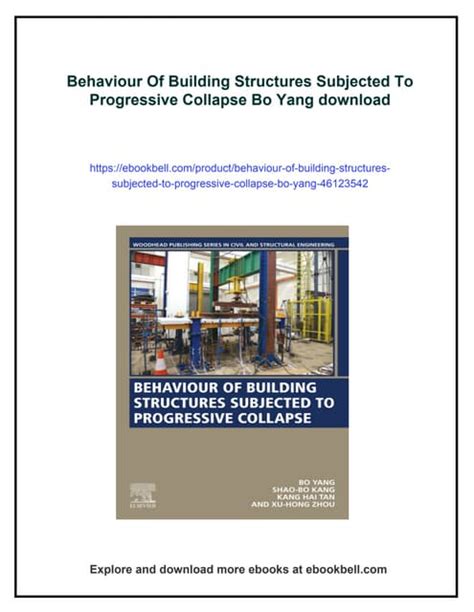 Behaviour Of Building Structures Subjected To Progressive Collapse Bo Yang Pdf