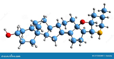 3d Image Of Cyclopamine Skeletal Formula Stock Illustration