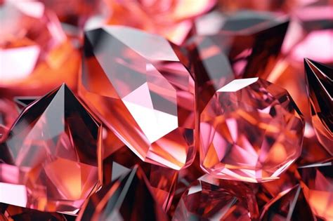 Premium Ai Image Abstract Geometric Translucent Glassy Red Crystals