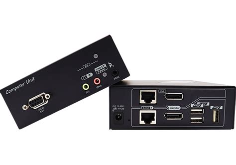 Dp Dual Video Kvm Extender Dual Displayport Over Cat6 4k30 150m Usb 2 0 Two Way Audio