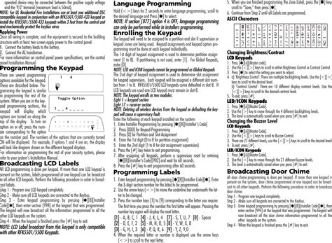 Digital Security Controls 09rfk55m Alarm System Keypad With Wireless Receiver User Manual