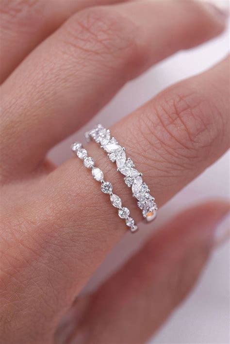 Timeless Stackable Diamond Ring For Wedding Dainty Diamond Stackable