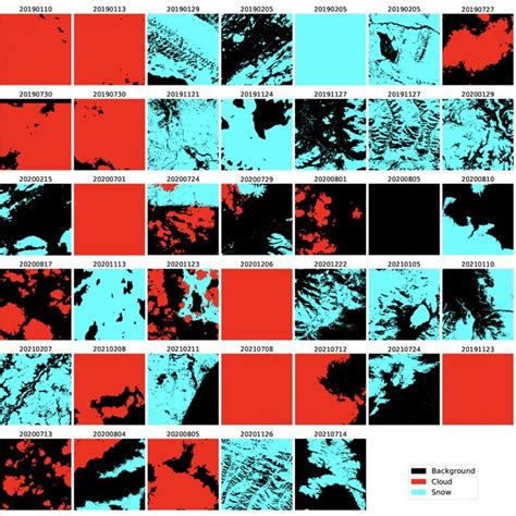 labeled classification maps of all 40 collected scenes the three