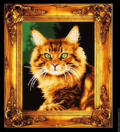 Схема под полную зашивку чешским бисером Котейка в интернет магазине на Ярмарке Мастеров