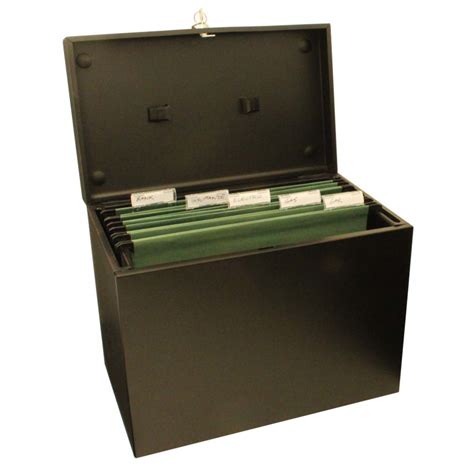 A4 Filing Box Cathedral Lockable A4 Metal Filing Box Black