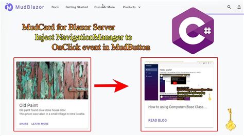 MudCard For Blazor Server Inject NavigationManager To OnClick Event MudButton YouTube