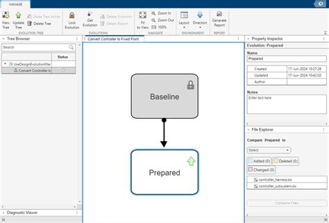 Use Design Evolution Manager With Fixed Point Tool Matlab And Simulink