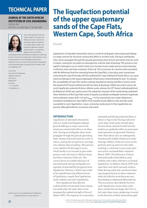 Pdf Technical Paper The Liquefaction Potential Institution Of Liquefaction Assessment