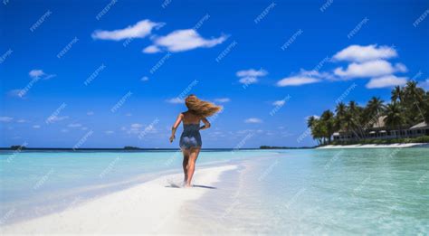 Premium Photo Pretty Young Girl On The Beach Pretty Girl Walking On