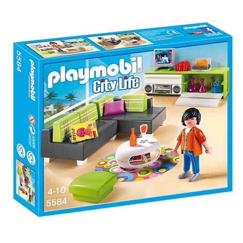 Playmobil City Life Modern Living Room Building Set 5584 Radar Toys