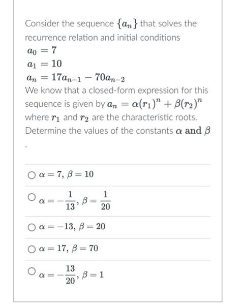 solved consider the sequence {an} that solves the recurrence
