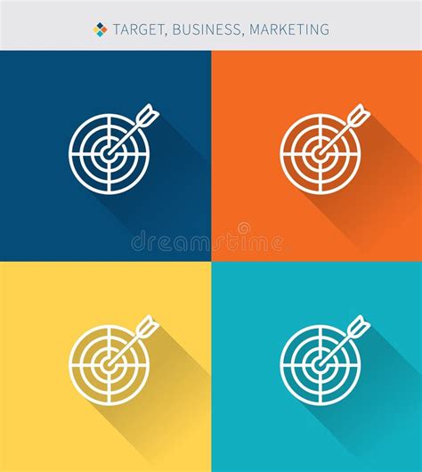 Thin Thin Line Icons Set Of Target And Business Marketing Modern Simple Style Stock Illustration
