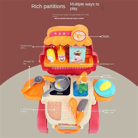 어린이 놀이 장난감 시뮬레이션 주방 요리 유지 보수 도구 의사 장난감 학교 가방 모양 변형 저장 역할 놀이