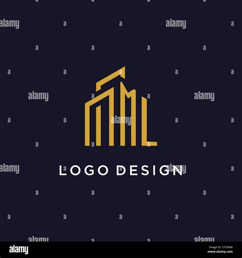 Ml Initial Monogram With Building Logo Design Vector Graphic Stock Vector Image And Art Alamy