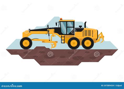 Grader Construction Equipment Cartoon Vector 110309775