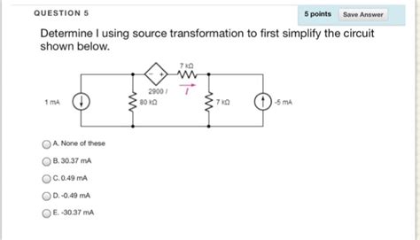 Solved Determine I Using Source Transformation To First