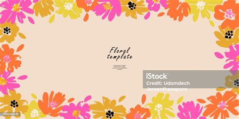 포스터 카드 표지 라벨 배경 현대적인 미니멀리스트 스타일의 배너 꽃과 식물이 있는 간단한 여름 디자인 템플릿을 위한 꽃 템플릿 꽃 식물에 대한 스톡 벡터 아트 및 기타