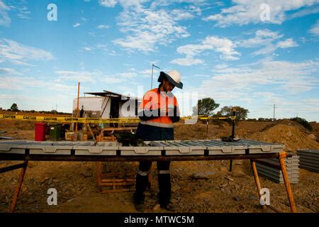 Geologist Logging Rock Core Stock Photo Alamy