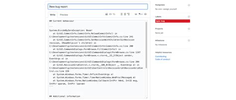 Create An Issue From NBug Report Issue Gitextensions Gitextensions GitHub