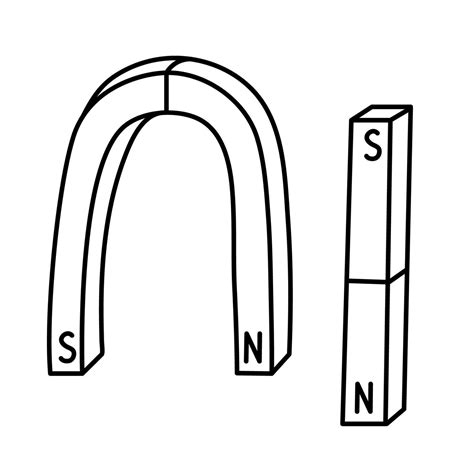 Permanent Magnets Hand Drawn Doodle Vector Illustration Black Outline