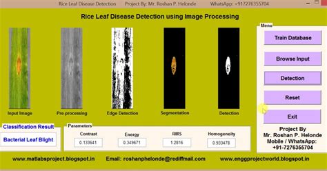 Matlab Code For Rice Leaf Disease Detection Using Image Processing ~ Engineering Projects