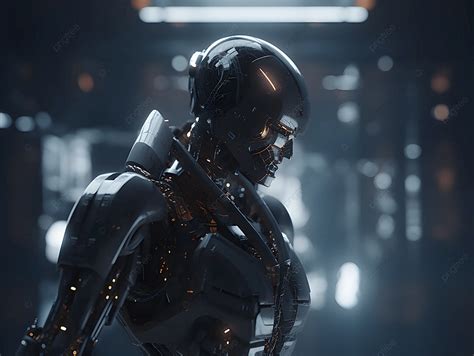 artificial intelligence robot big data processing advertising background robot artificial