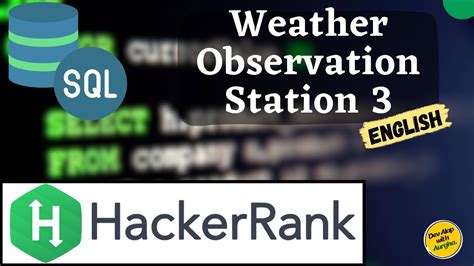 Weather Observation Station 3 Sql Server Hackerrank Sql Problem Solving English Youtube