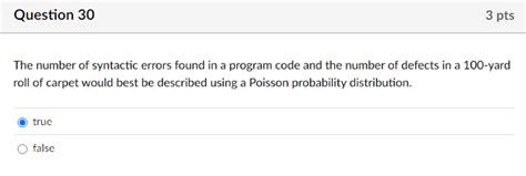 solved question 30the number of syntactic errors found in a