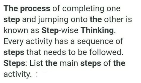 What Is Stepwise Thinking And Its Steps For Class3in Computer