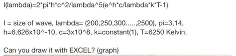 Solved Can You Draw That Formula With EXCEL Graph Of The Chegg Com