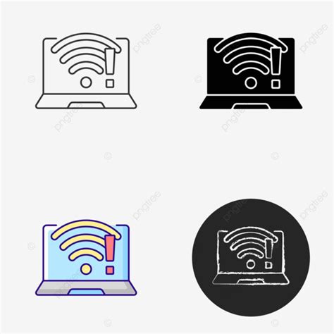 Wi Fi Does Not Work Icon Laptop Chalk Broken Vector Laptop Chalk Broken PNG And Vector With