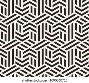 Vector Seamless Pattern Monochrome Striped Elements Stock Vector Royalty Free