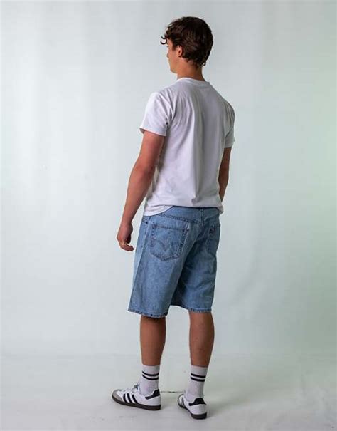 Vintage Levis 36 Denim Jorts Shorts Light Blue Asos