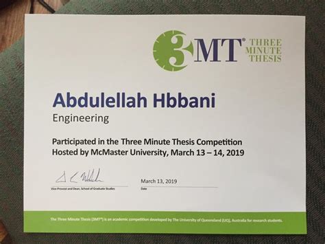 Abdulellah Habbani Bs Masc On Linkedin Mcmaster 3mt Engineering Thesis Publicspeaking