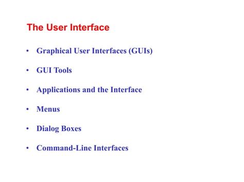 Operating Systems Basics Graphical User Interfaces Guis Gui Tools Applications And The
