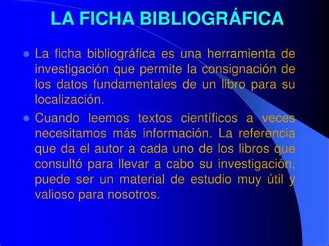 PPT LA FICHA BIBLIOGRÁFICA PowerPoint Presentation free download ID 4576698
