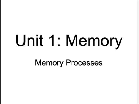 psychology memory lesson 1 what is memory teaching resources