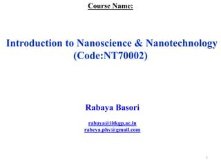 Nanotechnology Introduction Pptx