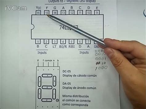 7segmentdisplay how to connect 7447 decoder to 7 segment 51 off