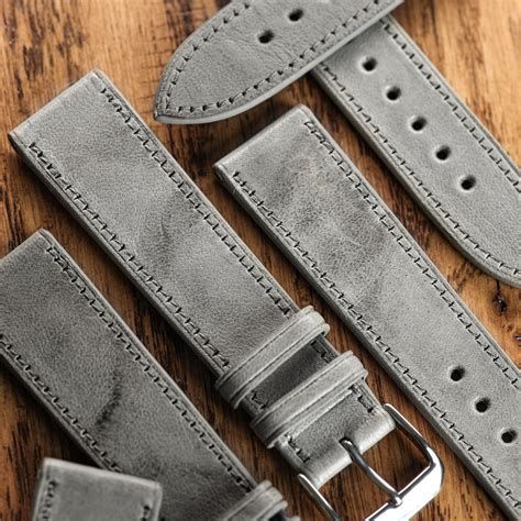 Camden Hand Stitched Genuine Leather Watch Strap Stone Grey Watchgecko